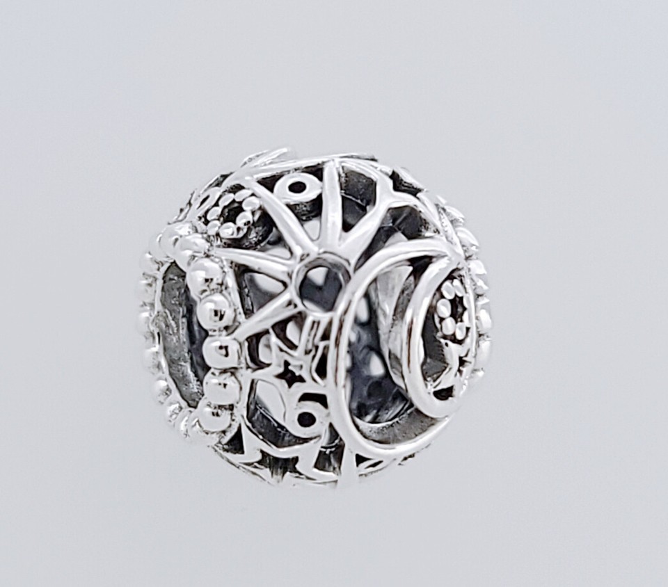 NEW 100% Authentic PANDORA 925 Silver Sun, Stars & Moon Openwork Charm ...