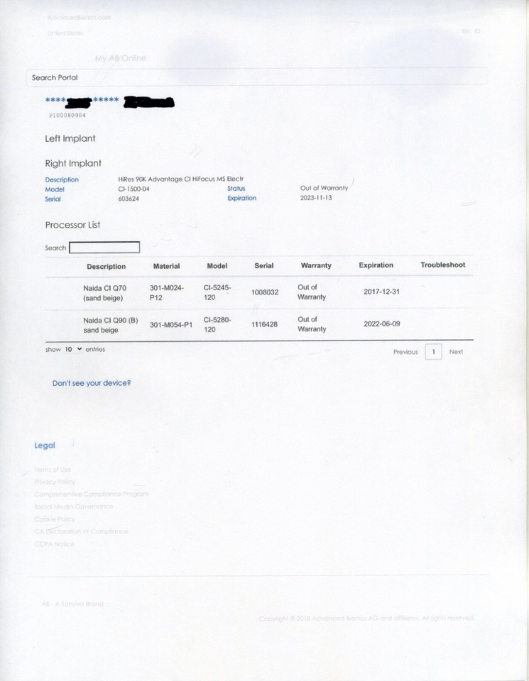 Advanced Bionics Naida CI AB my PILOT Instruction Manual | eBay