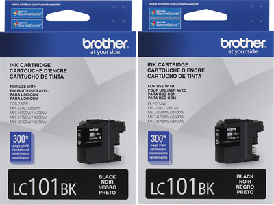 New Genuine Brother LC101 Black Set of 2 Ink Cartridges DCP-J152W, MFC ...