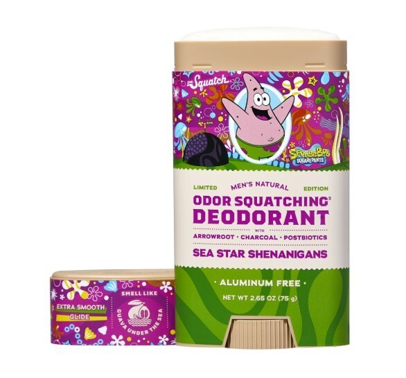 Dr. Squatch Men's Natural Deodorant Ltd Ed Spongebob Sea Star ...