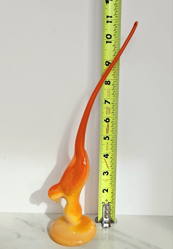 Vintage LE Smith Bittersweet Glass 11 in. Longtail Bird 🧡 | eBay