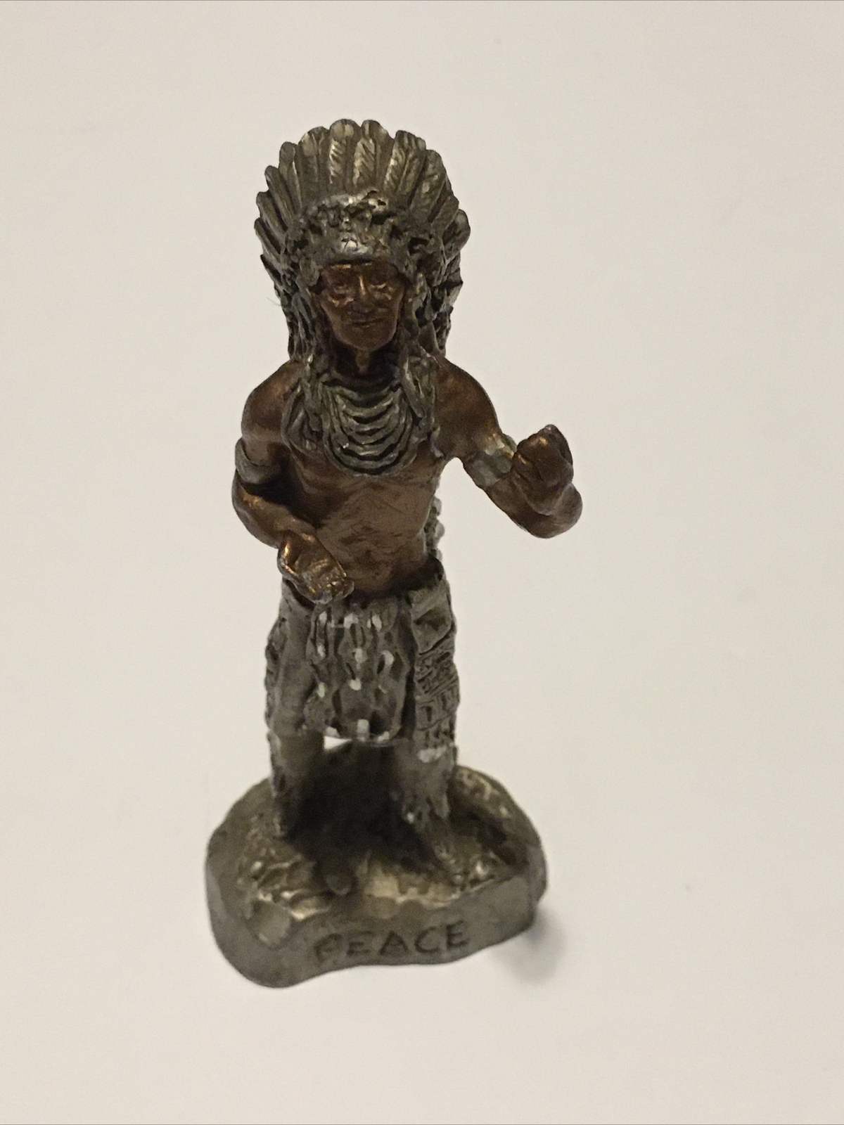 “Peace” Indian Chief Figure Masterworks Fine Pewter Peter C Sedlow 1992 ...