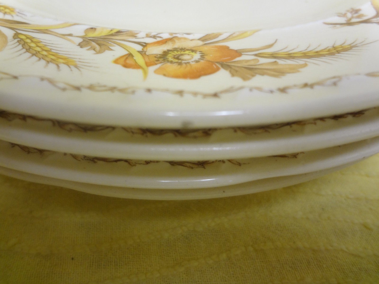 CROOKSVILLE WHEAT FLORAL CENTER BOUQUET CHINA PLATTER / PLATES / BOWLS ...