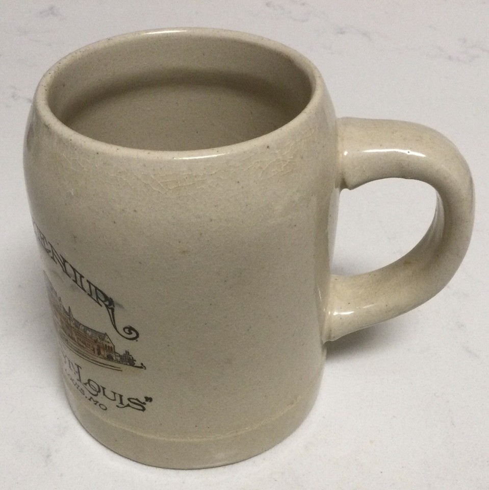 SOUVENIR “HERE’s to ST. LOUIS” BEER MUG STEIN UNION STATION BUILDING ...
