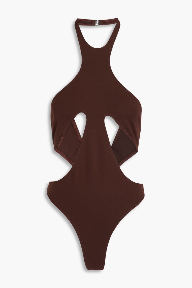 RRP€420 MUGLER Thong One-Piece Swimsuit FR42 US10 UK14 XL Cut Out Made ...