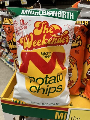 Two Bags (One regular, one BBQ) Middleswarth Chips Weekender 9 oz. A PA ...