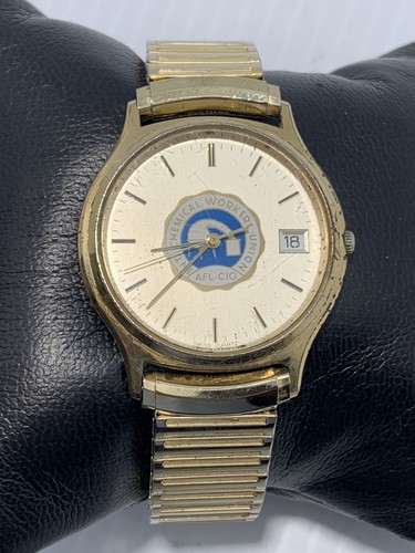 HAMILTON 9812 Quartz Mens Wrist Watch Chemical Workers Union BERNARD ...