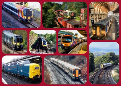 Train Greeting Card A5 Blank Trains Birthday Get Well Hobby Spotter ...