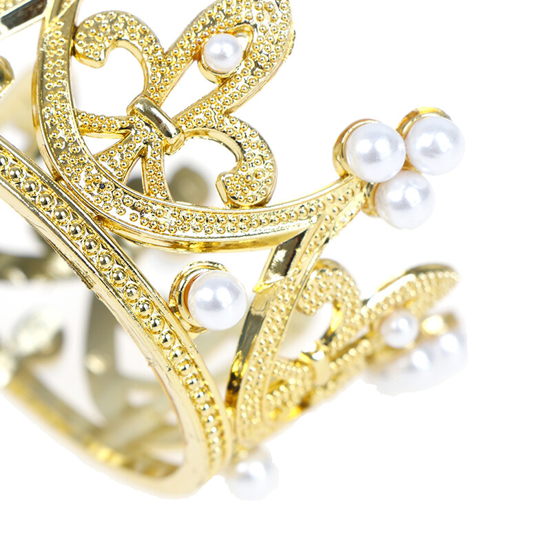 1PC Mini Crown Cake Topper Crystal Pearl Tiara Children Hair Orname SFK ...