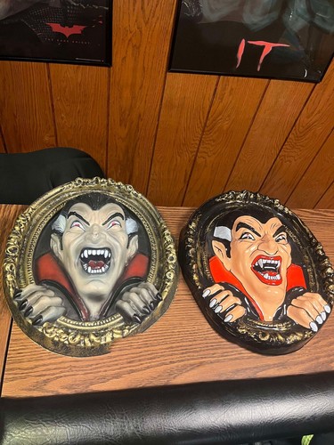 2 VTG Rubies Halloween Dracula Vampire 3D Door Wall Hanging Picture Frame Mold | eBay