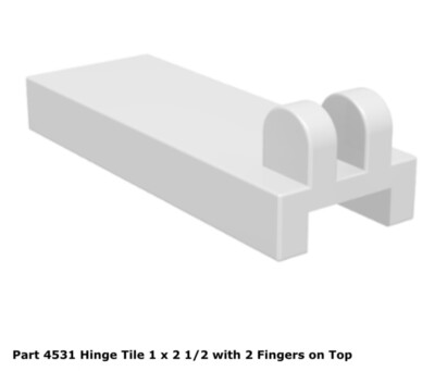 LEGO 1x 4531 Gray Hinge Tile 1 x 2 1/2 with 2 Fingers on Top Blacktron ...