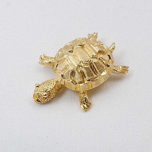 14Kt Yellow Gold Turtle Brooch/Pin 5.8g | eBay