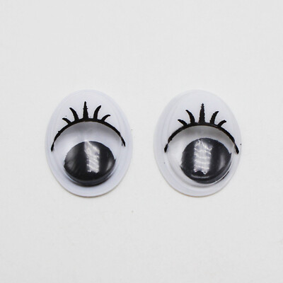 200 Eyelashes Wiggly Wobbly Googly Eyes Oval 12X16mm foy DIY Doll ...