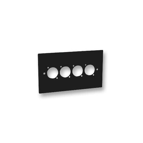DOUBLE GANG 4-WAY WALL AV PLATE BLACK NEUTRIK (XLR / RCA / JACK / BNC ...