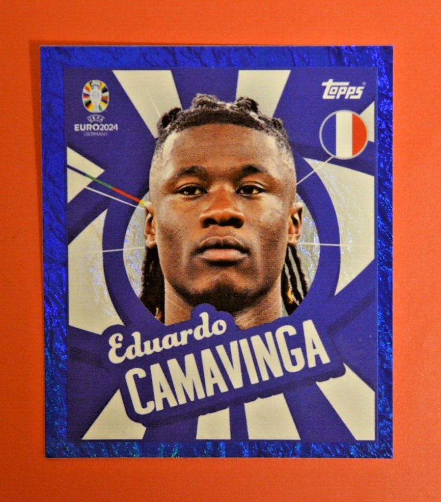 Topps Fußball Euro EM 2024 Sticker-Eduardo Camavinga Frankreich Blue ...