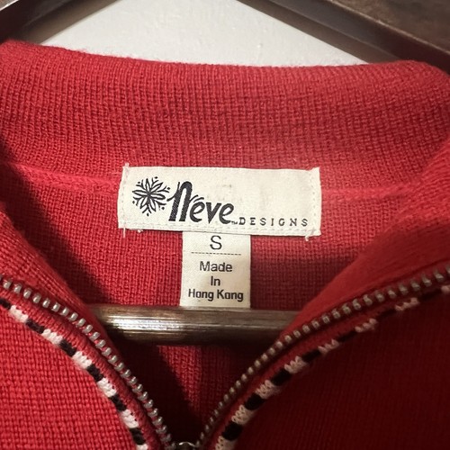 Vintage Neve Designs Womens 100% Wool Pullover Sweater Size S Red ...