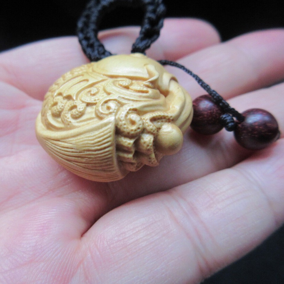 Vintage Boxwood Netsuke Pendants For Jewelry Making Statues Figure Fish ...