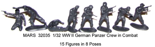 Mars 32035 1/32 WWII German Panzer Crews in Combat toy soldiers 15 in 8 ...