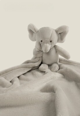 UNHIDE lil' marsh lovey baby blanket, GREIGE ELEPHANT, faux fur, 20"x20 ...
