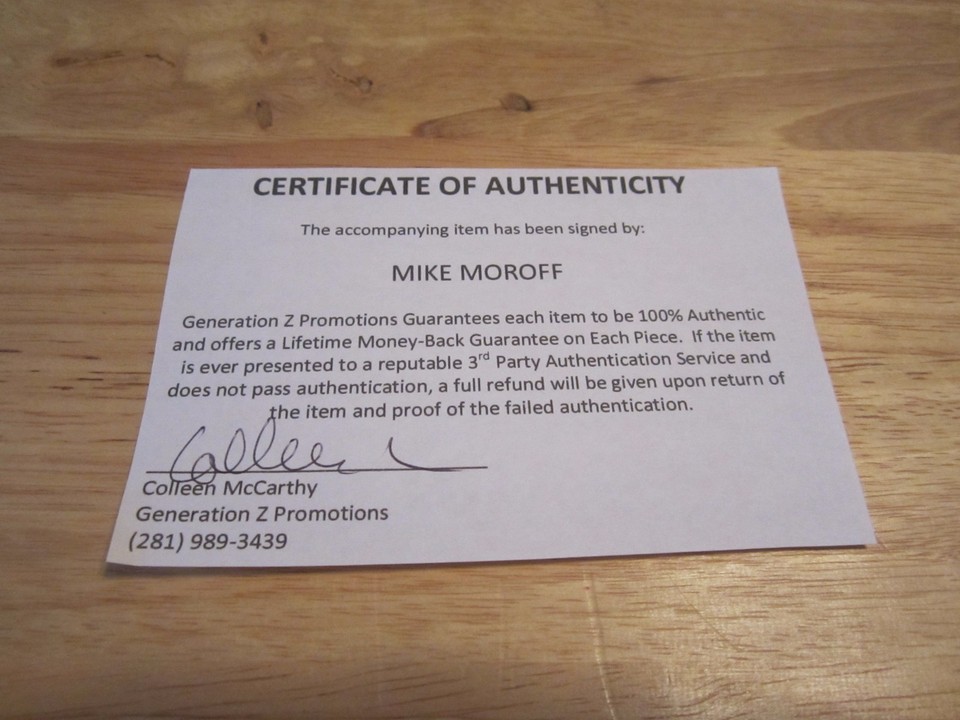 Mike Moroff Actor Autographed Signed 8.5X11 Photo "La Bamba" "Crash ...