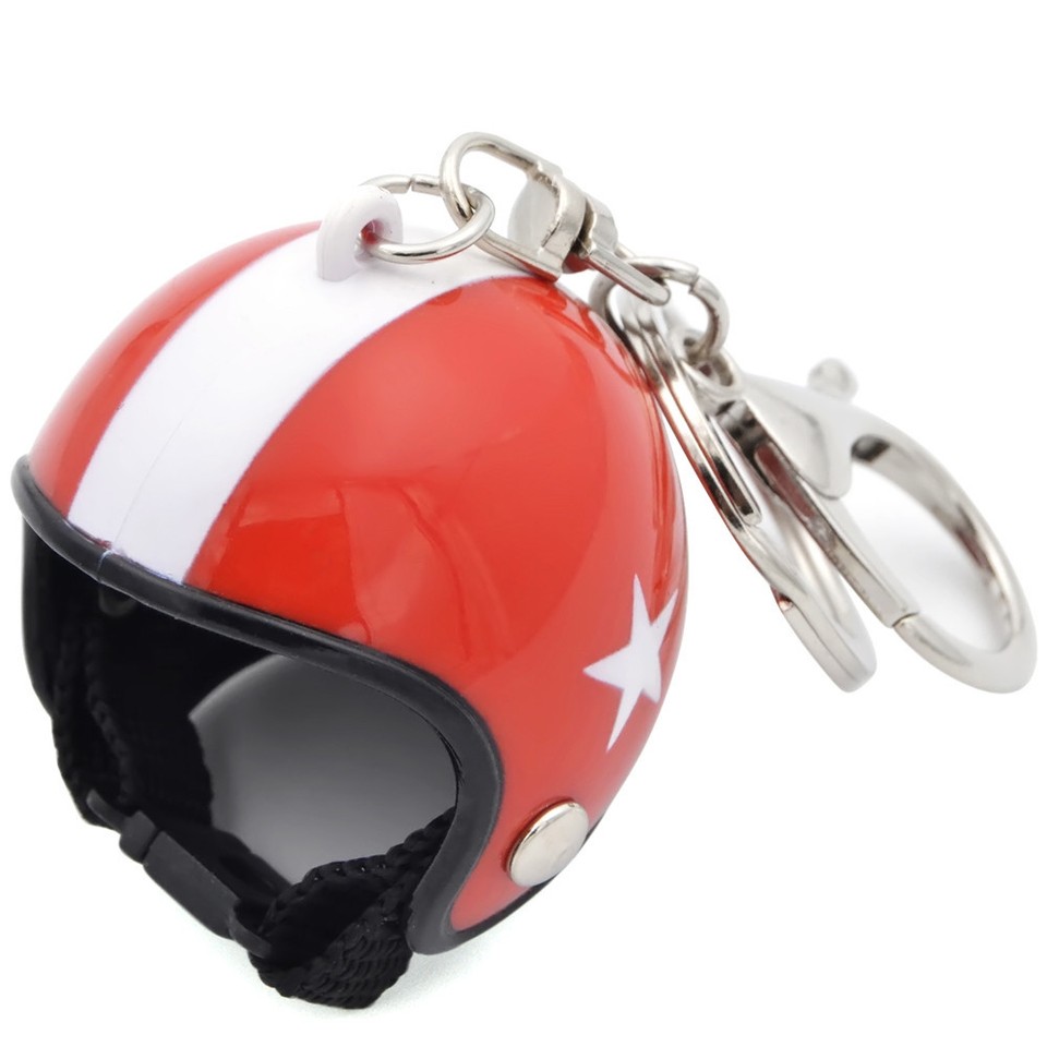 Creative Motorcycle Bicycle Helmet Key Chain Ring Keychain Keyring Key ...