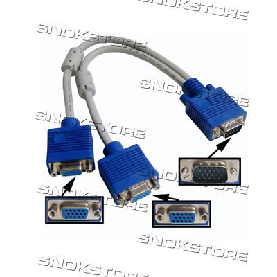 Shenggelan 550-2 1 PC VGA Male To 2 VGA Female Monitor Cable Lead | eBay