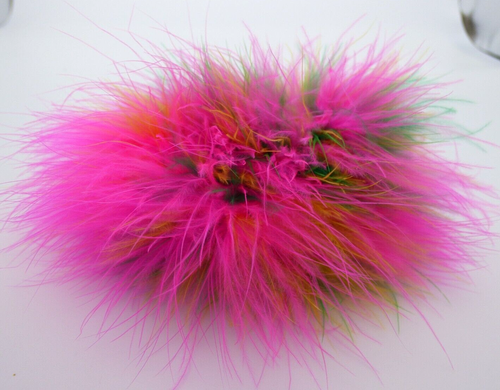 Women's Marabou Feather Elastic Wrist Cuffs One Pair Pink Green Hair ...