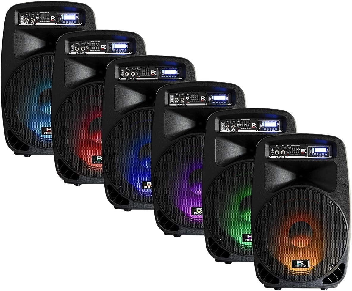 PRORECK Dance 15 Inch PA System Speaker 2000W 2-Way Powered PA Portable ...