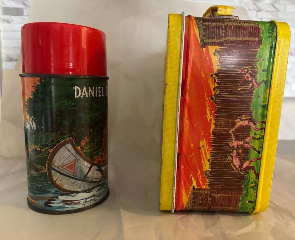 VINTAGE 1965 DANIEL BOONE Metal Lunch Box & Thermos | eBay