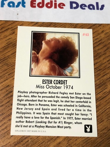 PLAYBOY 1997 ESTER CORDET COLLECTOR CARD 63 OCTOBER 1974 NEAR MINT | eBay