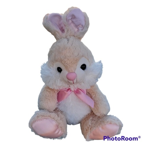 Walgreens Cream White Pink Bow Easter Bunny Rabbit Plush Stuffed Toy | eBay