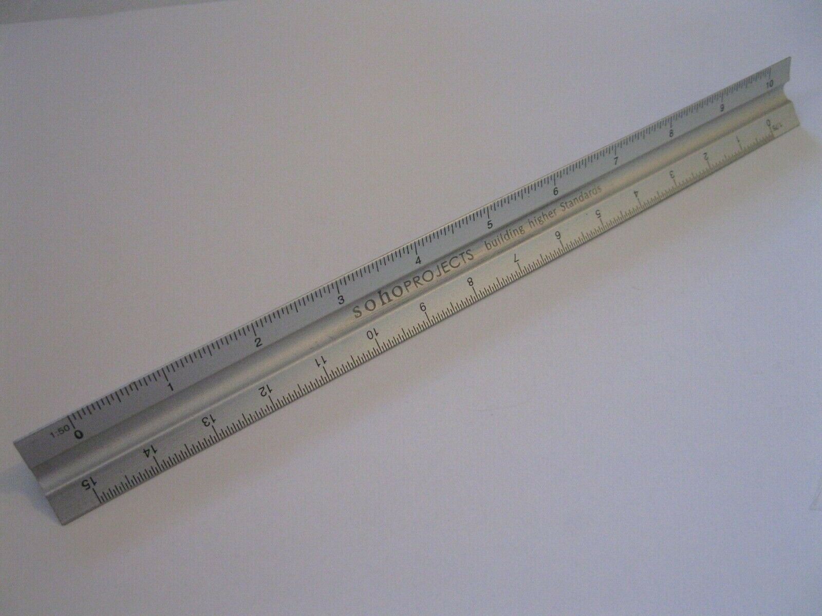 3 X 20cm Aluminium Triangular Tri Scale Ruler Architect Drafting ...