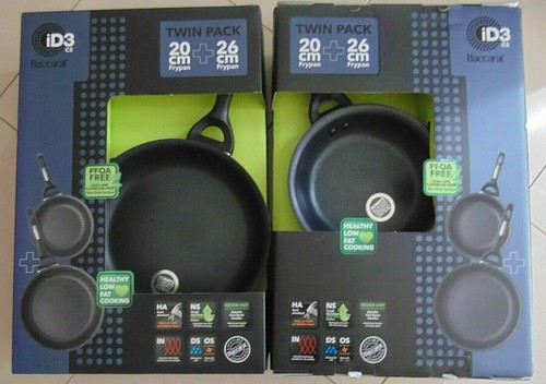 Baccarat iD3 Hard Anodised Frypan Twin Pack Set 26cm & 20cm CS 2 Frying ...