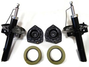 RENAULT MEGANE MK2 02-07 FRONT 2 SHOCK ABSORBERS & 2 TOP STRUT MOUNTING ...