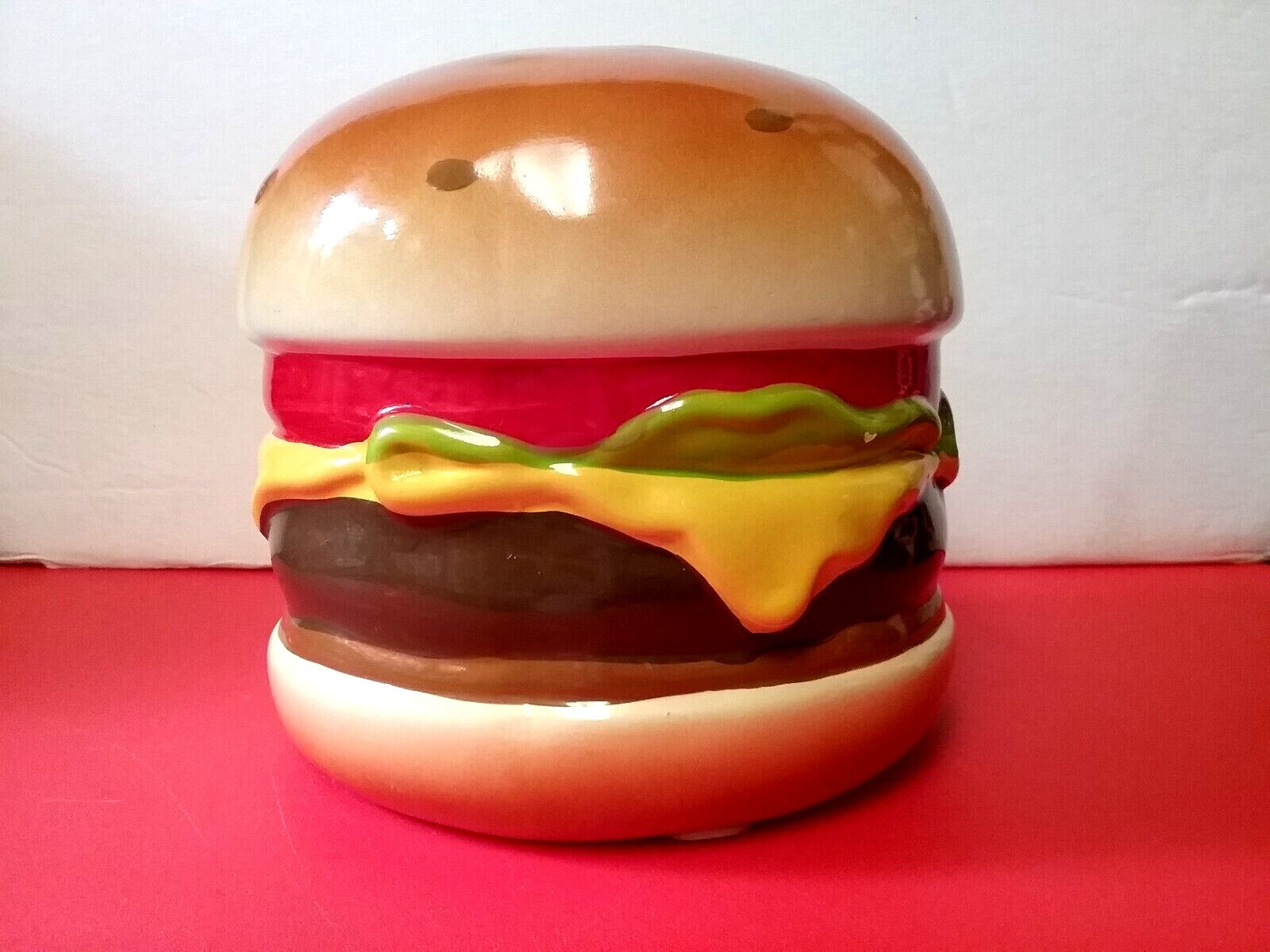 2012 Target BRAND Cheeseburger Hamburger Ceramic Piggy Bank for sale ...
