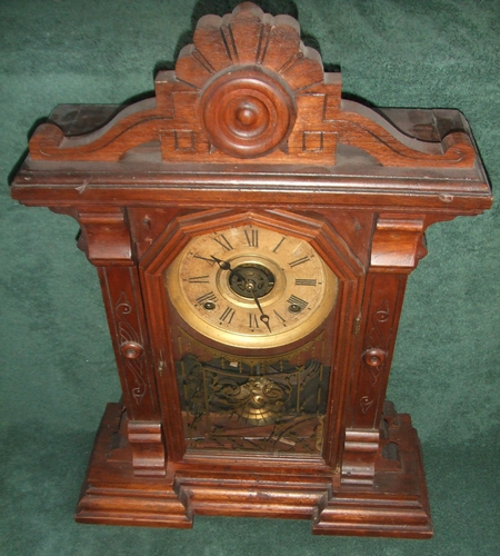 Large INGRAHAM 8 day mantle / parlor clock = has great glass Make a ...