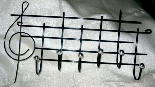 1970's Eames modern retro style art deco metal wire music note coat ...