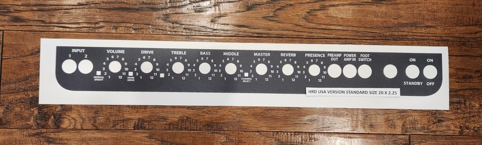 FENDER HOT ROD DELUXE/DEVILLE CONTROL PANEL OVERLAY BLACK W/ WHITE ...