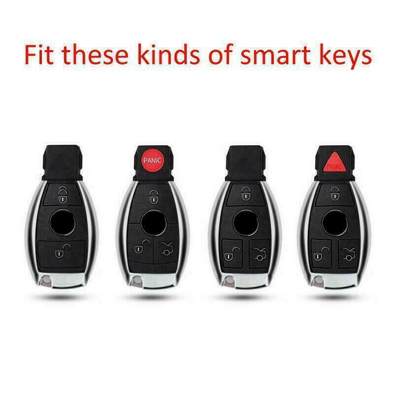 Carbon Fiber Smart Car Key Case Cover For Mercedes-Benz Fob Holder ...