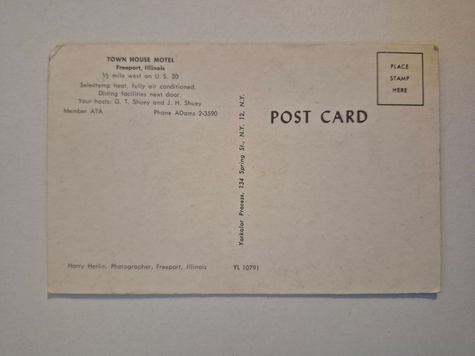 Vintage Postcard Town House Motel Freeport Illinois AA123 | eBay