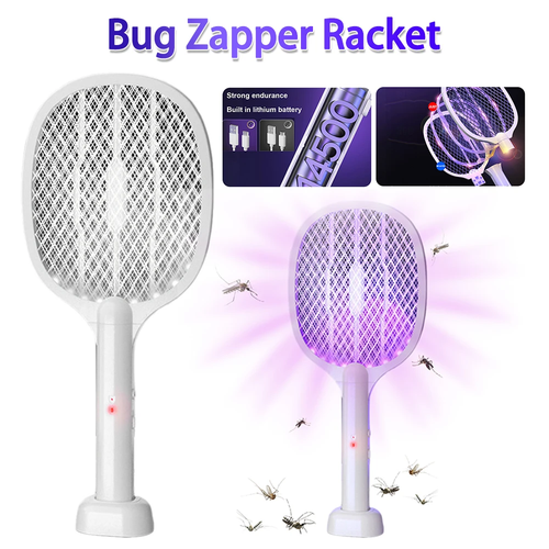 2 in 1 Electric Fly Swatter Handheld Mosquito Swatter Safe Fly Killer ...