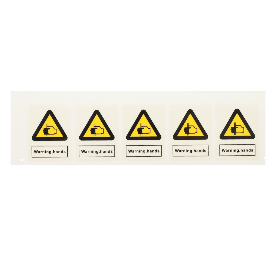 5 Pcs Self-adhesive Warning Stickers Hand Crushing Labels Appliance ...