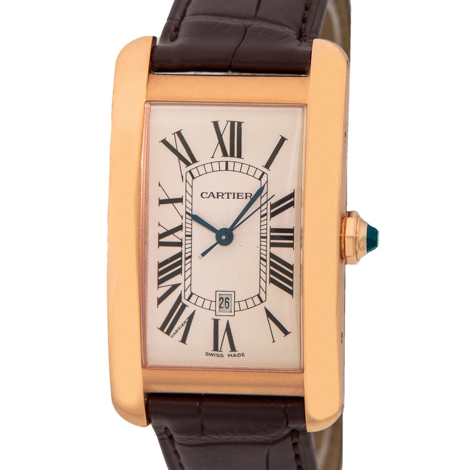CARTIER Large 18K Rose Gold Tank Americaine American W2609156-2505 Box ...