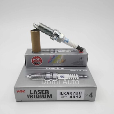Set of 4 NGK 4912 Laser Iridium Spark Plugs ILKAR7B11 for Toyota ...
