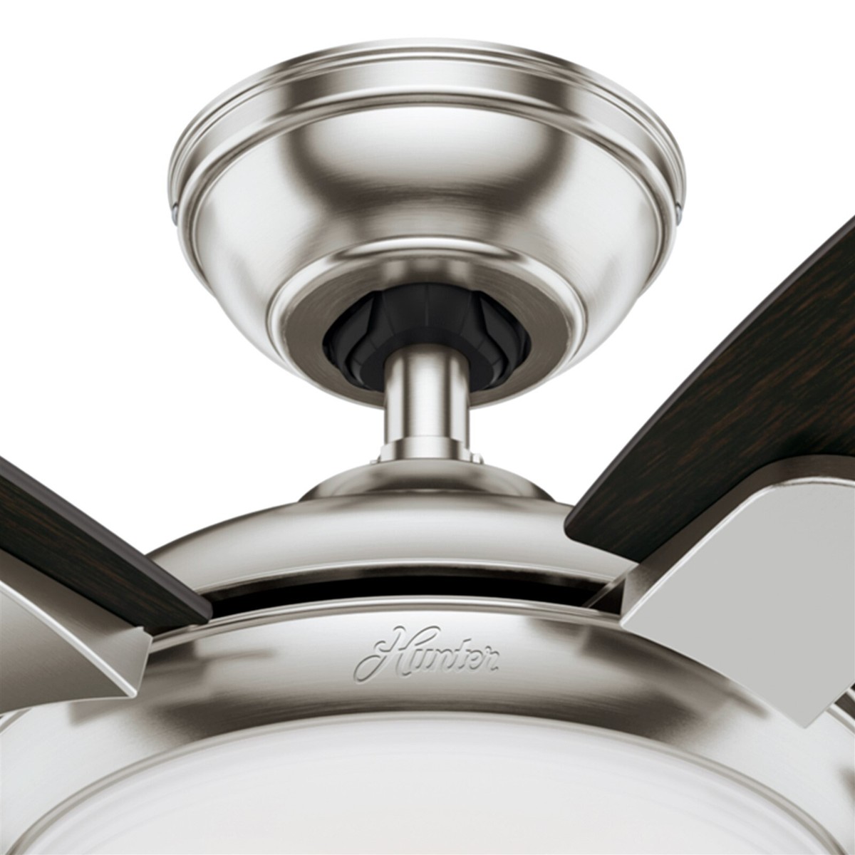 Hunter Fan 54 Contemporary Ceiling In Brushed Nickel With Led Light And ...
