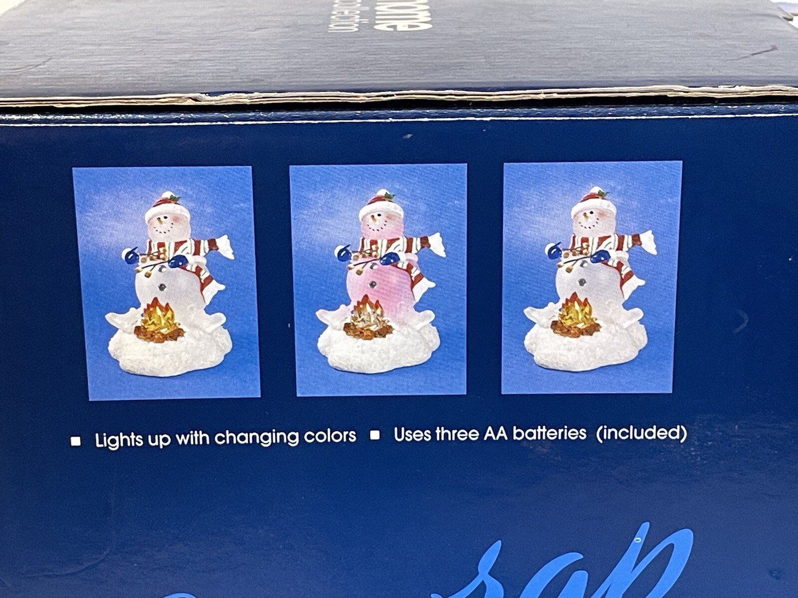 Vtg JCPenney Home Collection Lighted Roly Poly Snowman Changing Colors ...