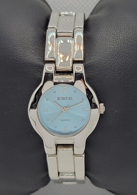 Ladies Rumours Round Silver Tone Blue Dial Link Bracelet Analog Watch I1 | eBay
