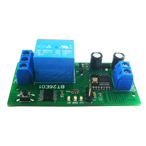 DC12V 1 Channel Bluetooth BLE 5.2 Relay Module Control Board 6 Commands ...