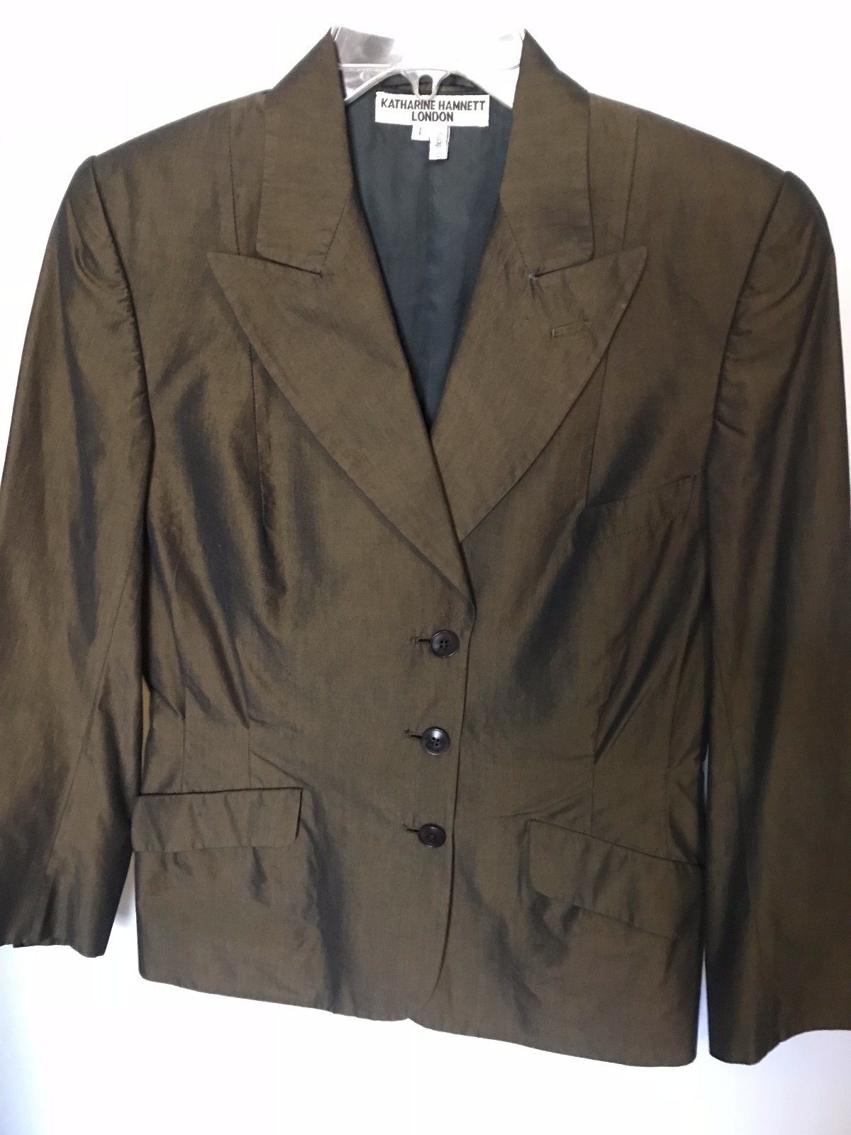Katherine Hamnett London Gold Brown Shiny Blazer - Size L | eBay