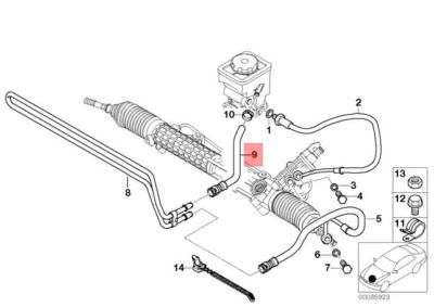 Genuine Power Steering Radiator Return Hose BMW E46 330Cd 330d ...